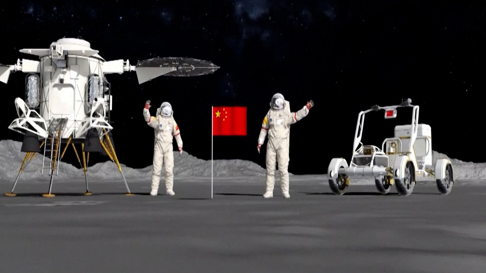 China reveals space suit and rover for moon landing mission | World News | Sky News