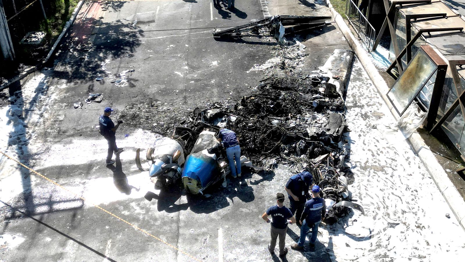 Two dead after plane crashes into vehicles on busy road in Sao Paulo ...