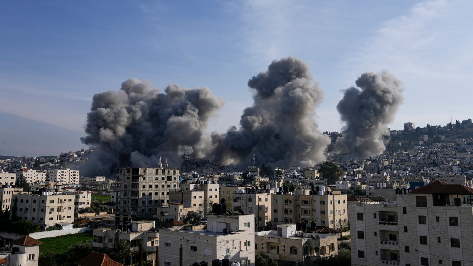Huge explosions rock Jenin as Israel continues operations in West Bank | World News | Sky News