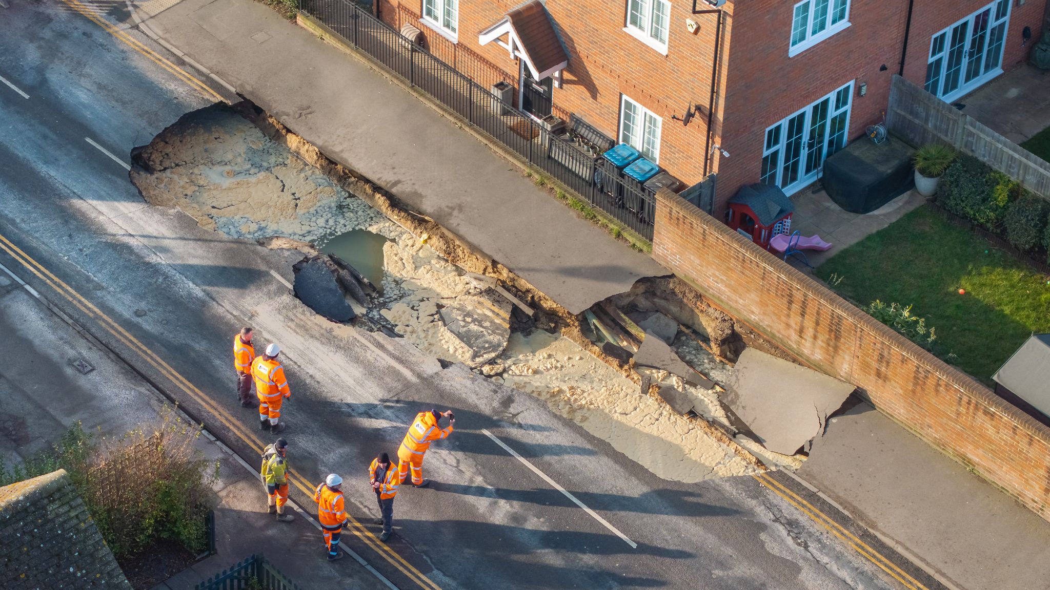 Large sinkhole forces closure of Godstone High Street in Surrey | UK ...