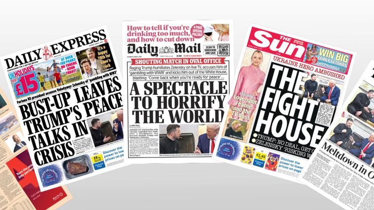 Press Preview Saturdays Papers News Uk Video News Sky News