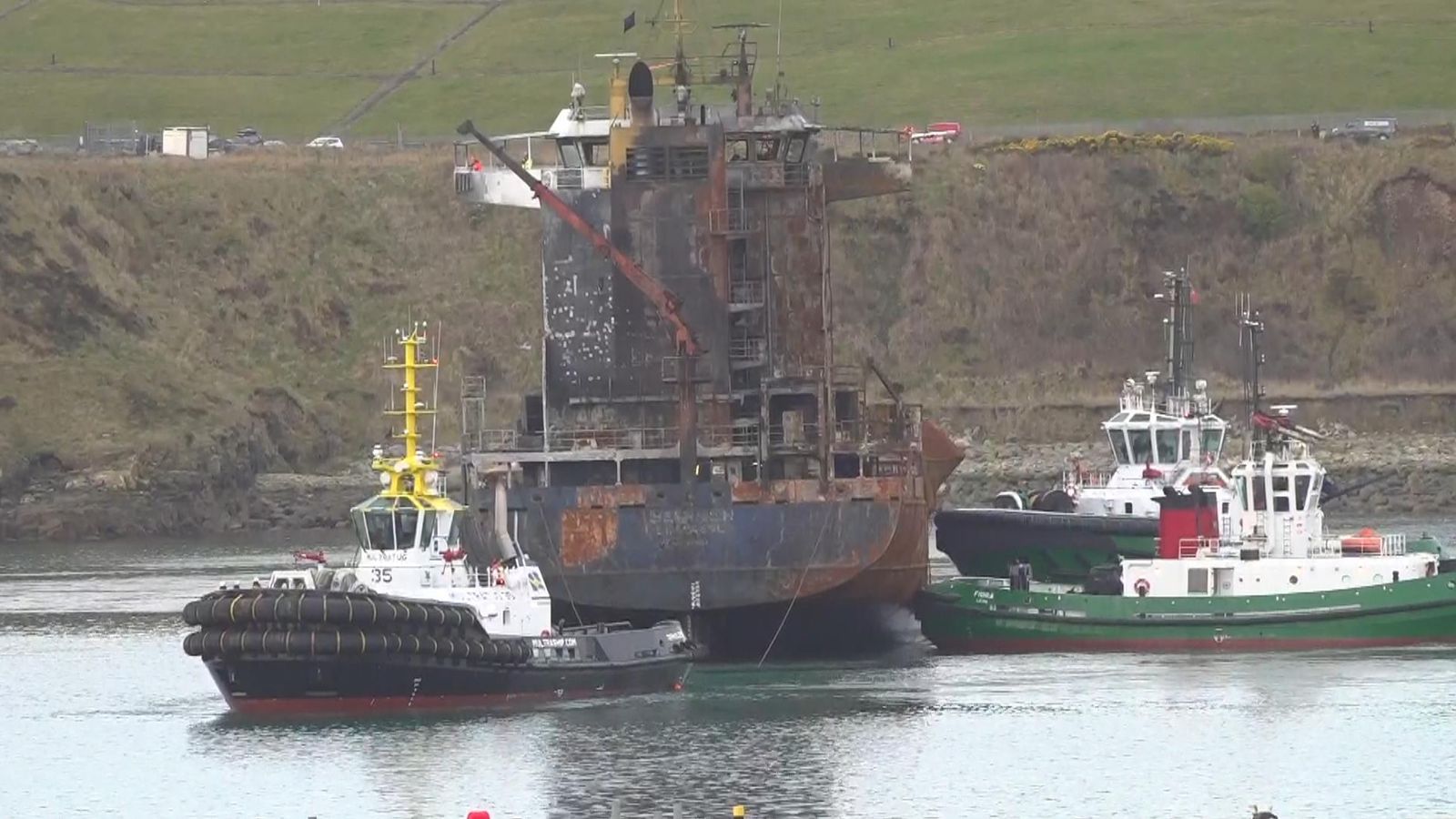 Damaged ship involved in North Sea crash towed to Aberdeen | UK News ...
