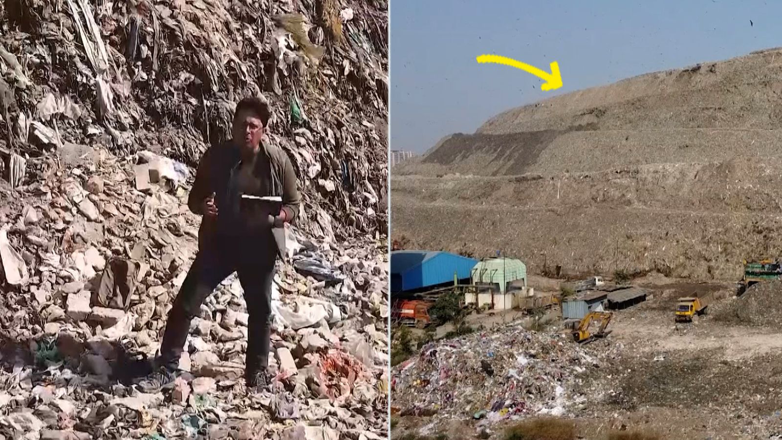 On top of the garbage mountain of Delhi | World News | Sky News