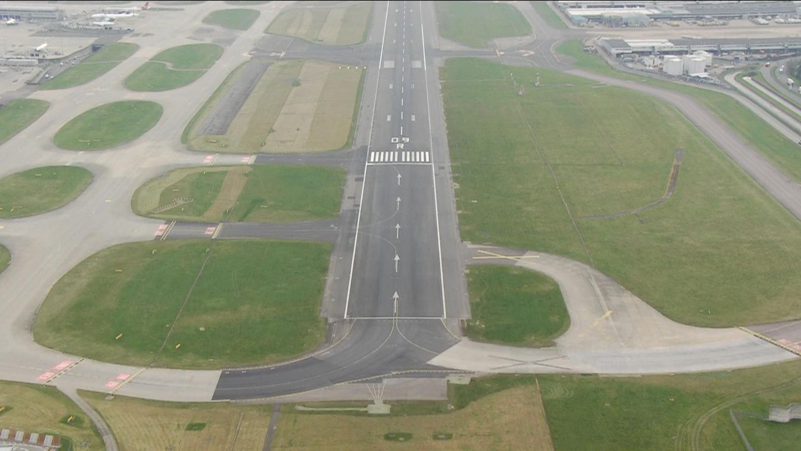 Aerial footage shows parked planes and empty runways at Heathrow ...