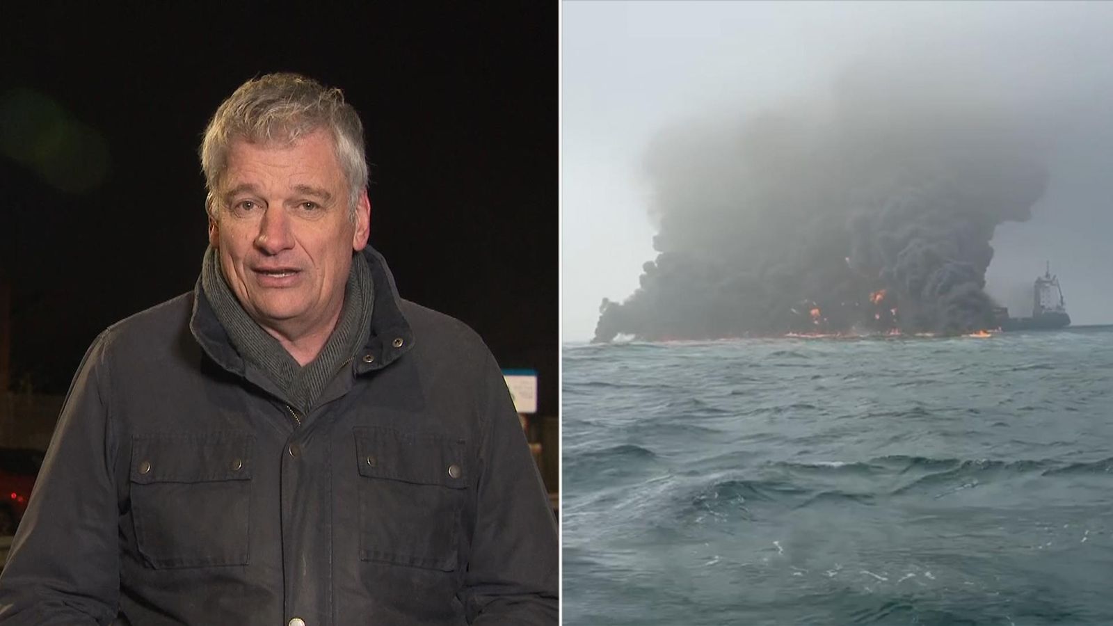Tanker and cargo ship on fire after colliding in the North Sea | News ...