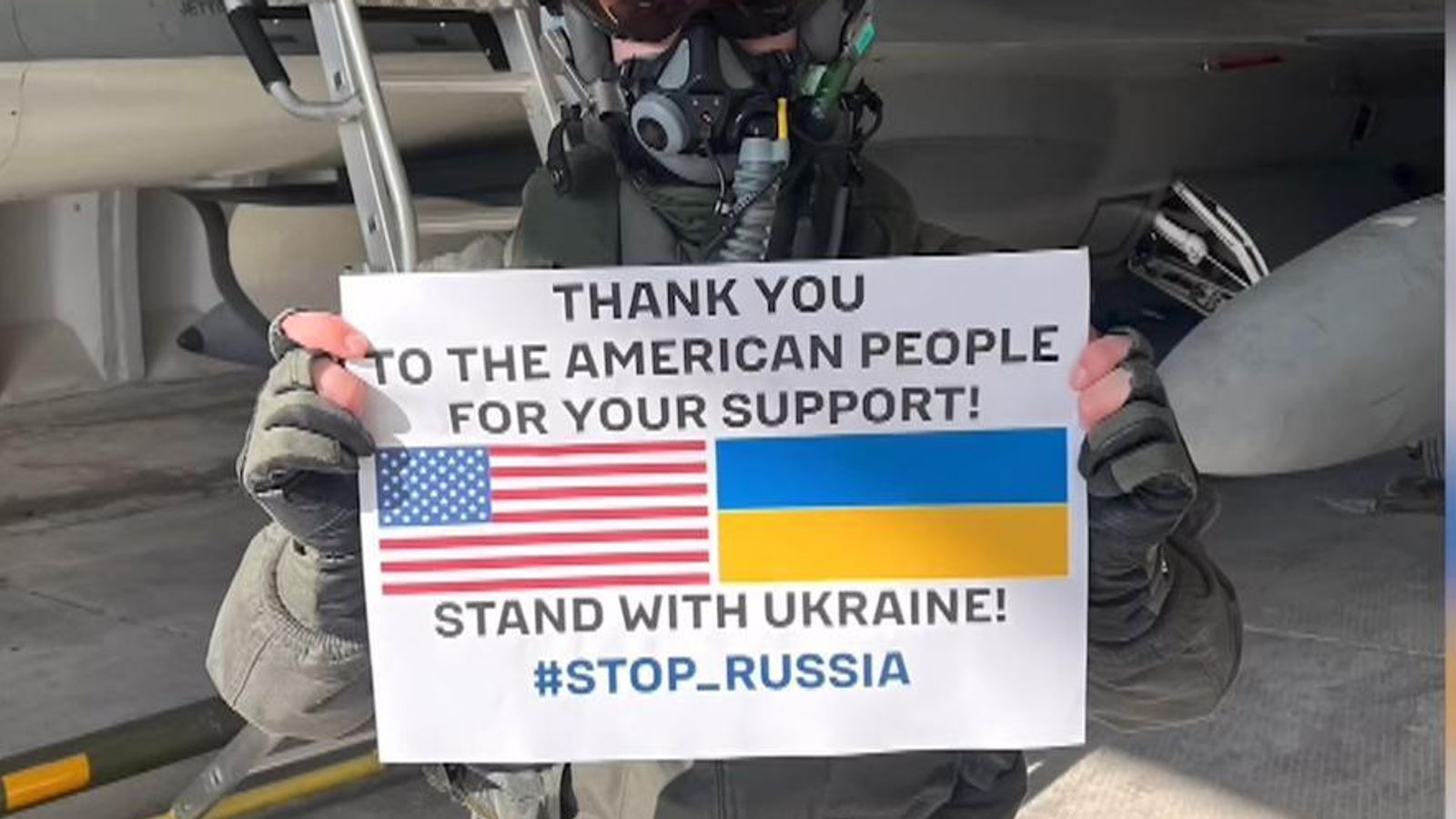 Ukrainian pilot posts 'thank you' video to American people for their ...