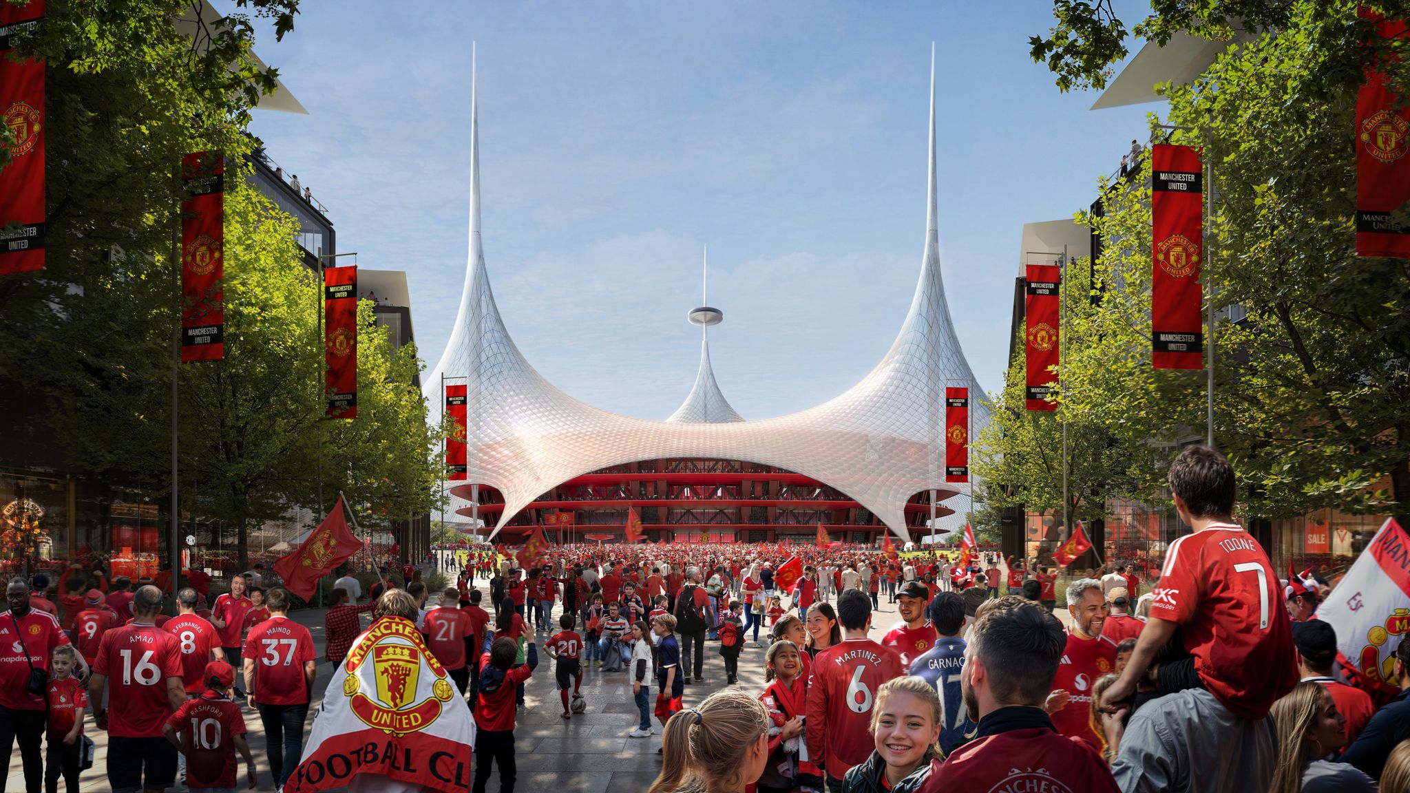 Manchester United unveil plans for 100,000-seater new stadium in ...