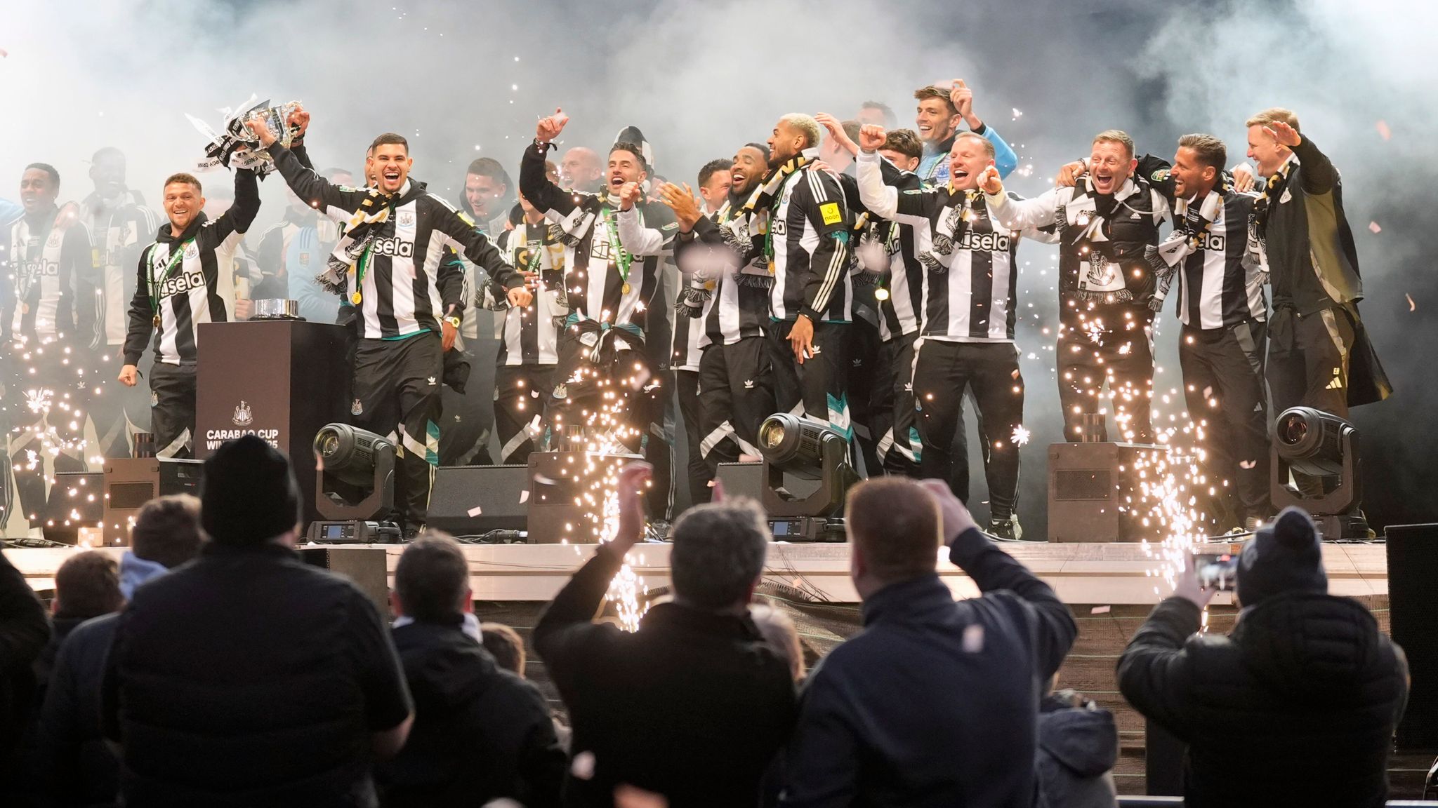 Newcastle United fans line the streets to mark club's historic cup win ...