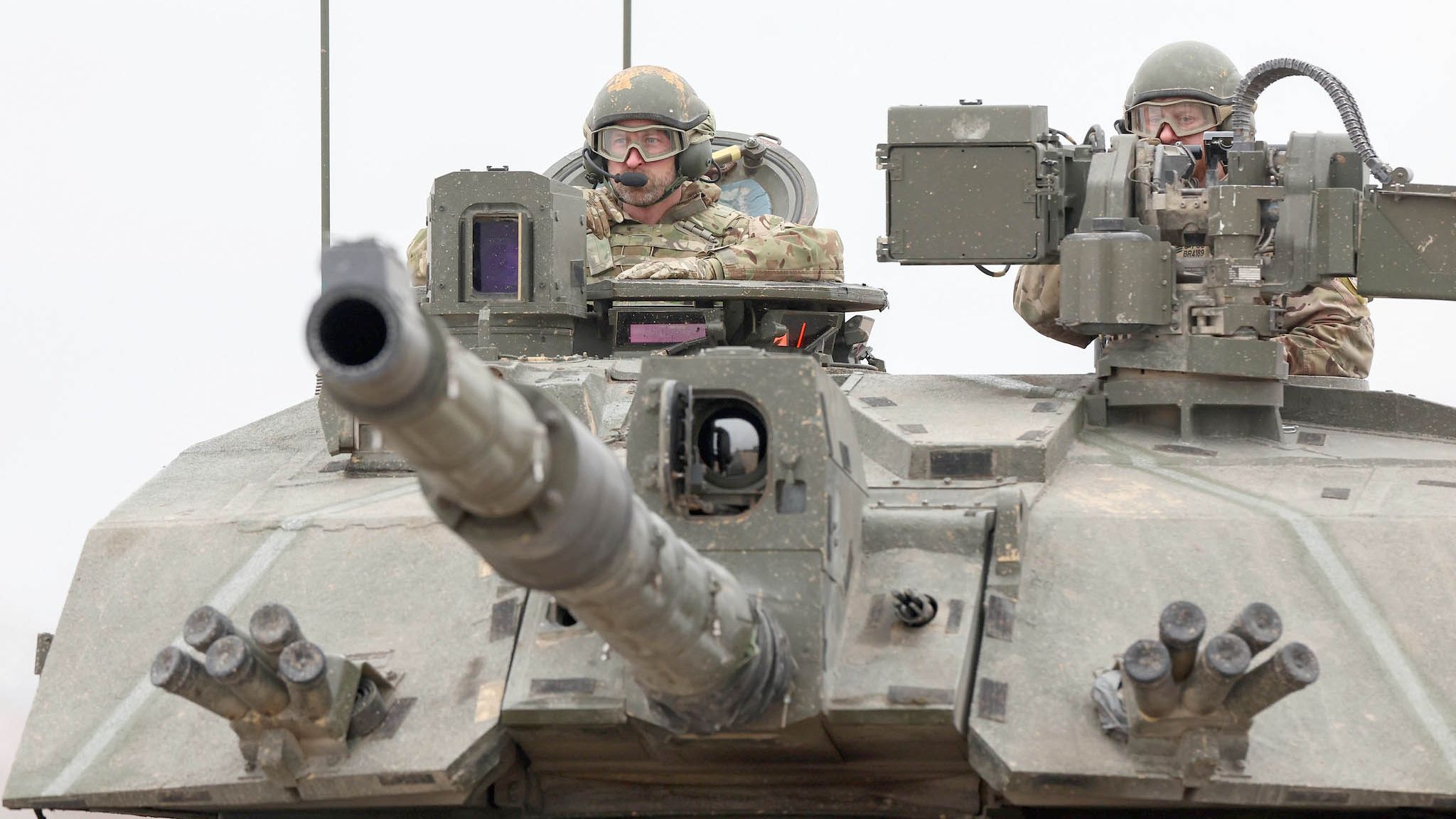 Prince William joins British troops in Challenger 2 tank on visit to Estonia | World News | Sky News