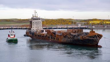 Container ship damaged in crash with North Sea oil tanker arrives in ...