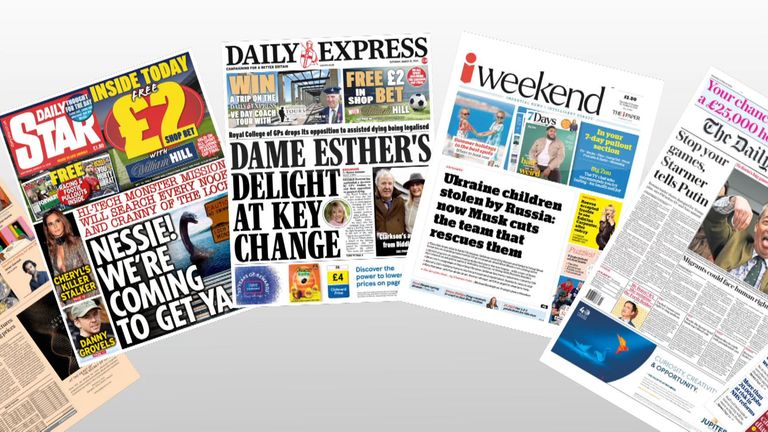 Monday's national newspaper front pages | UK News | Sky News