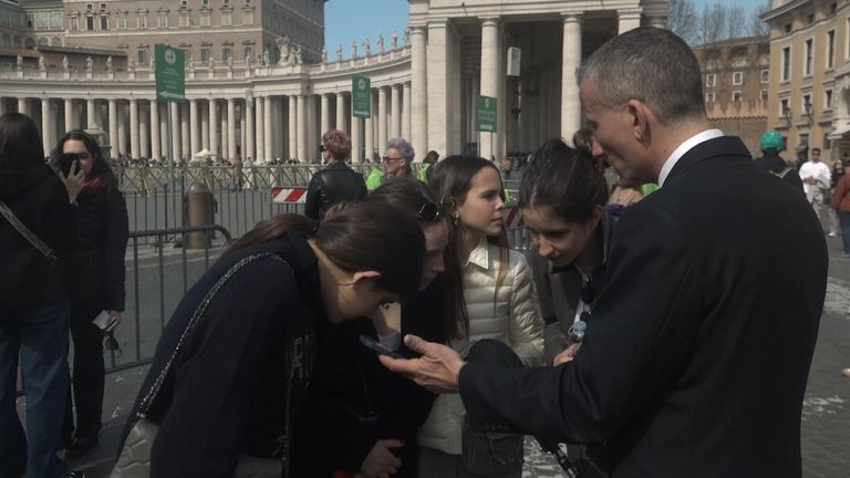 People in Rome react to Pope Francis's audio message recorded from his ... People in Rome react to Pope Francis's audio message recorded from his ...