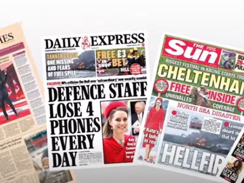 Newspaper Front Cover Tuesday's National Newspaper Front Pages | UK