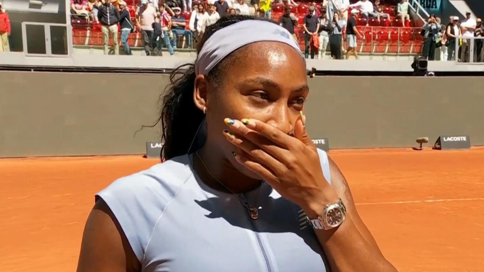Spain's power cut moment captured during Coco Gauff’s interview | World ...