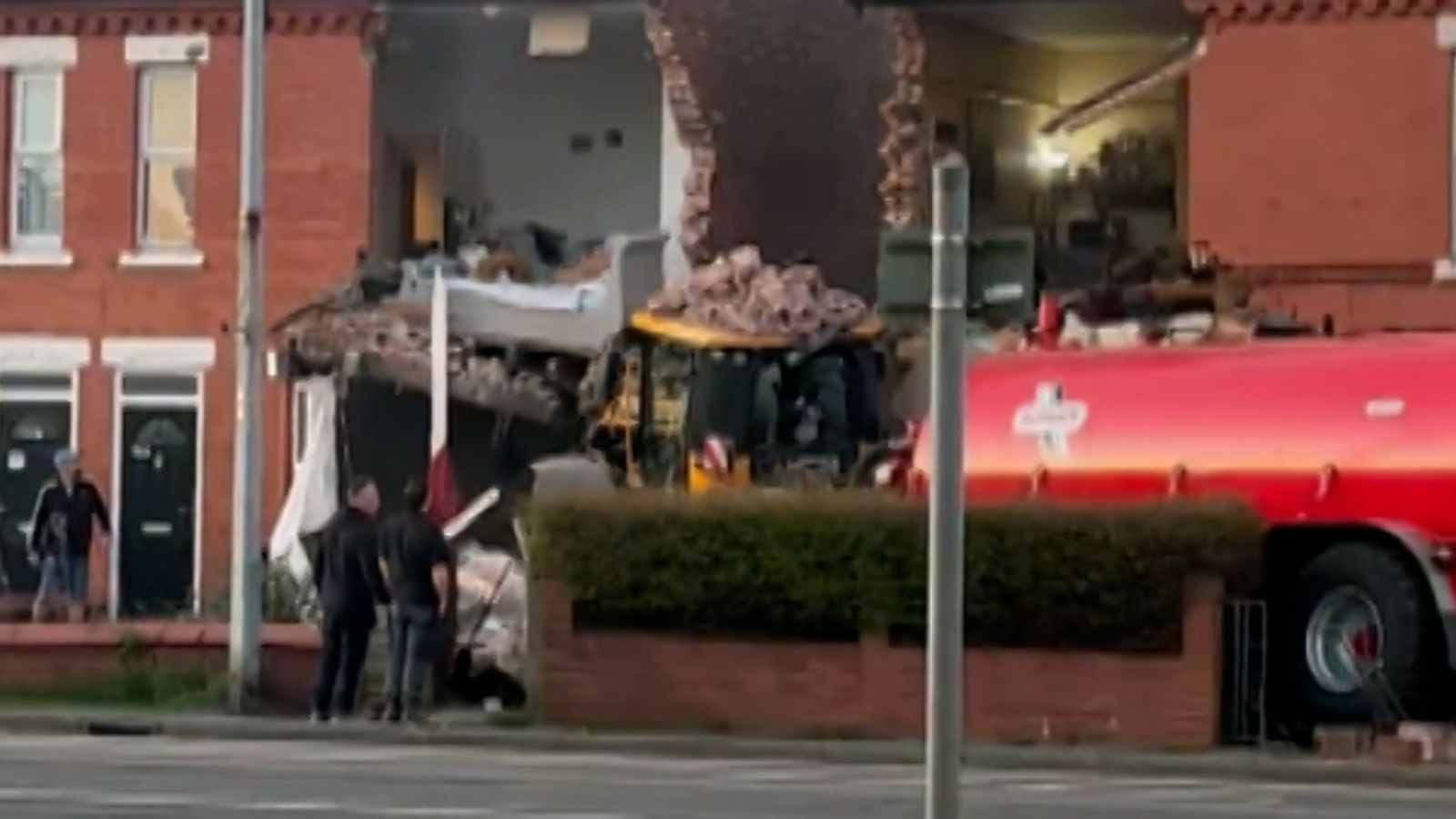 Tractor crashes into two houses in Chester | UK News | Sky News
