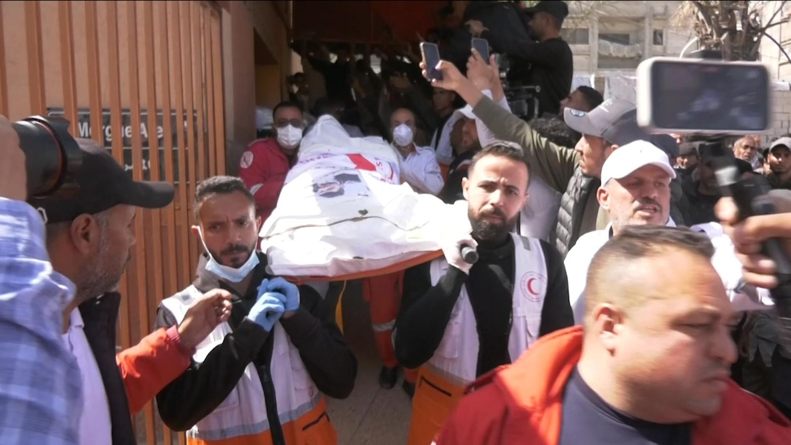 Palestinian Red Crescent Society holds news conference on killing of ...