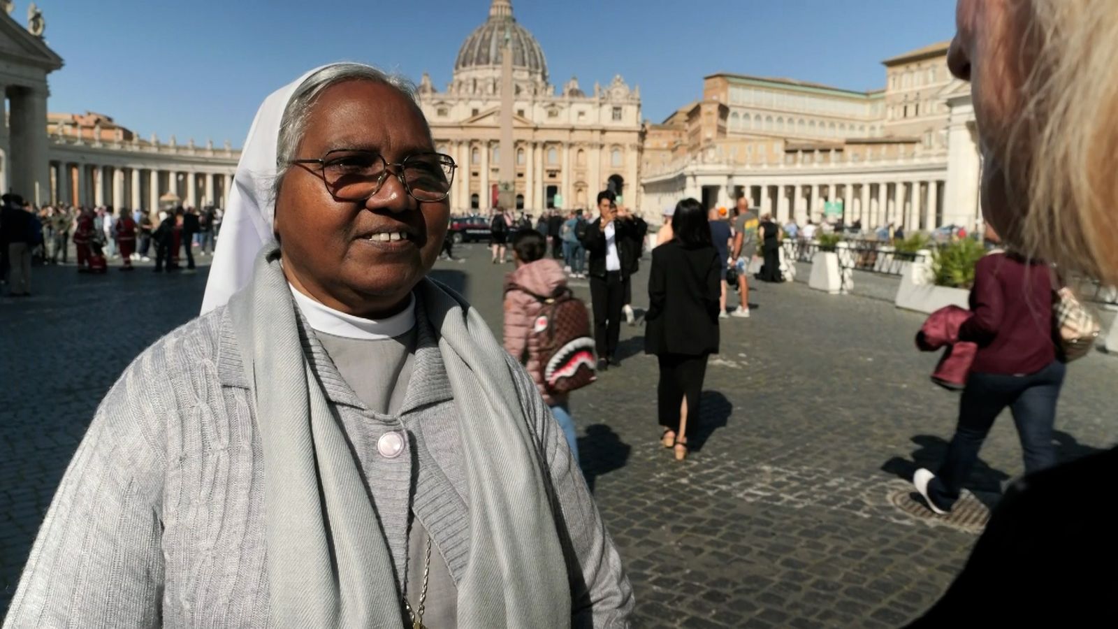 Nun reflects on paying her respects to Pope Francis | World News | Sky News