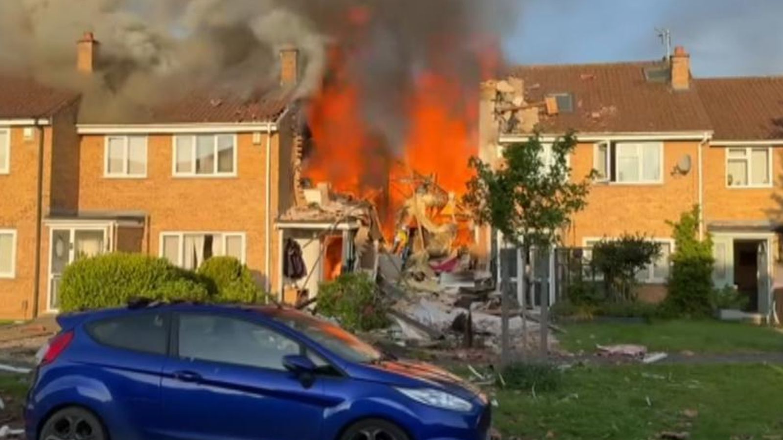 House burns after reported gas explosion near Bristol | UK News | Sky News