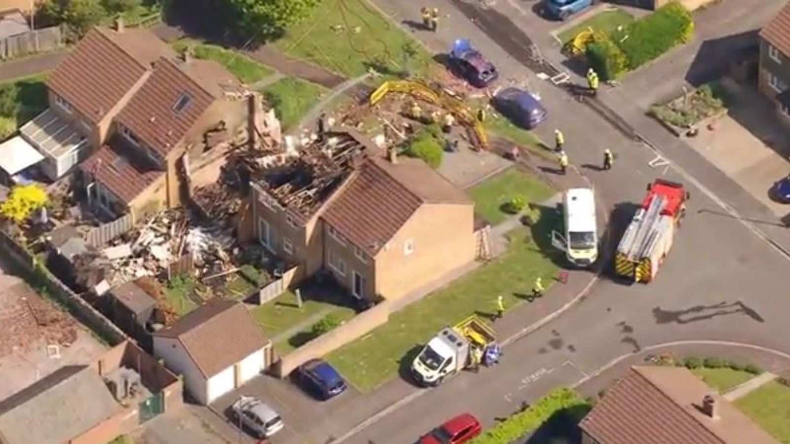 Watch aerial shot of scene after explosion at home near Bristol | News ...