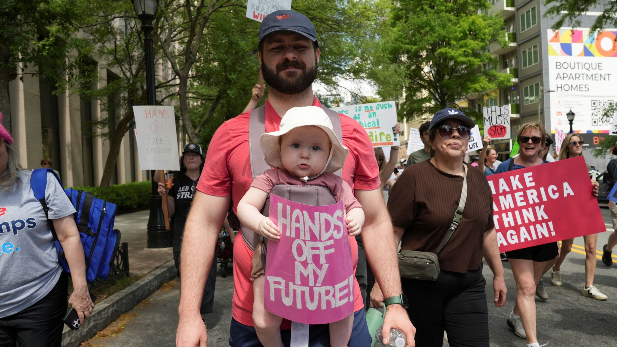 Thousands protest against Donald Trump and Elon Musk at rallies in all ...