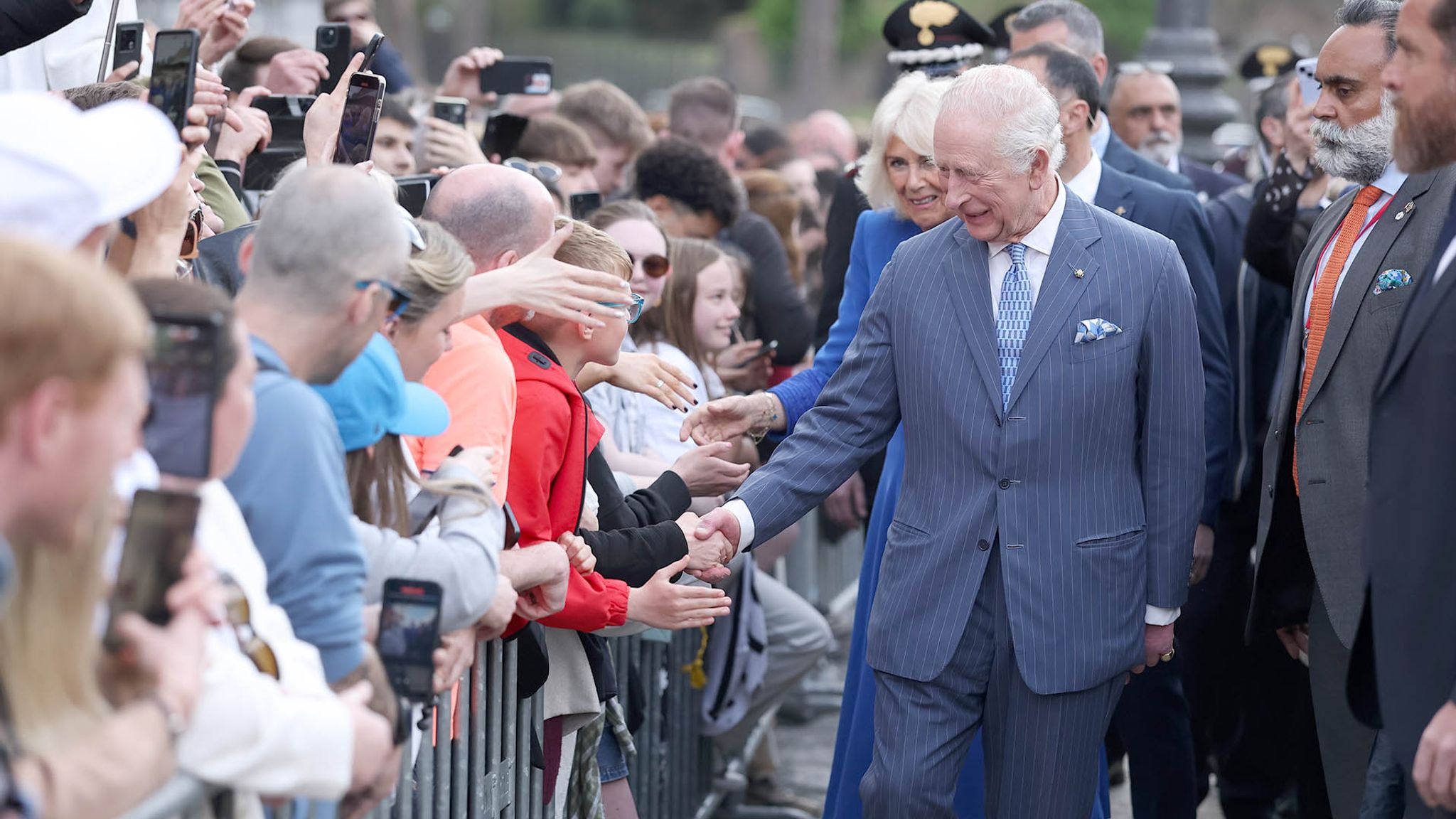 King and Queen watch flypast over Rome and see famous landmarks during ...