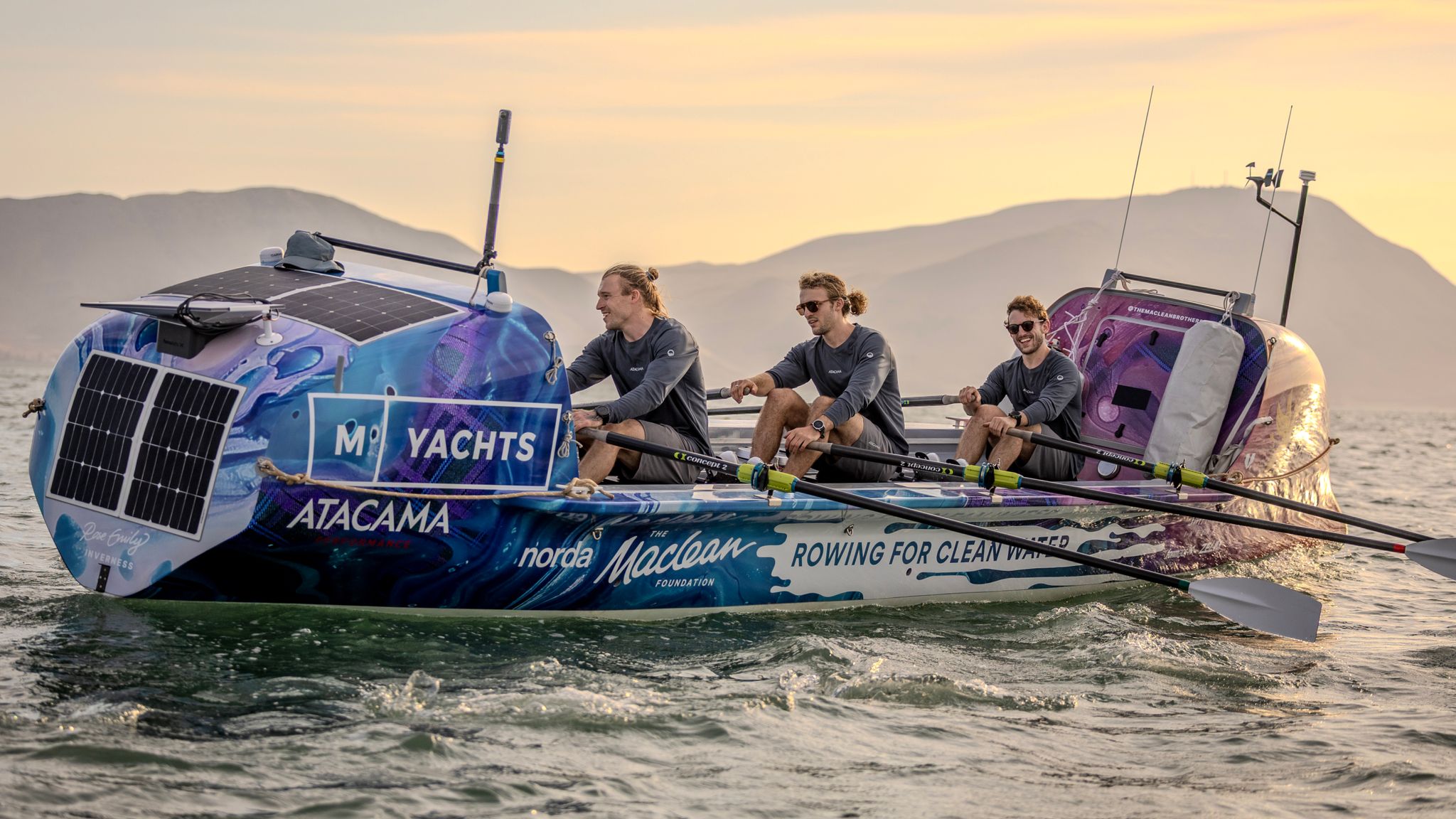Three brothers bid to row across Pacific Ocean in record time after ...