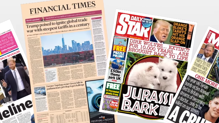 Monday's national newspaper front pages | UK News | Sky News