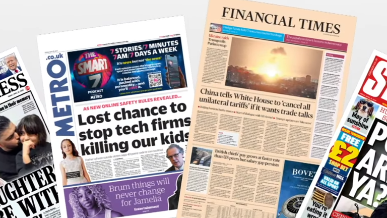 Sunday's national newspaper front pages | News UK Video News | Sky News