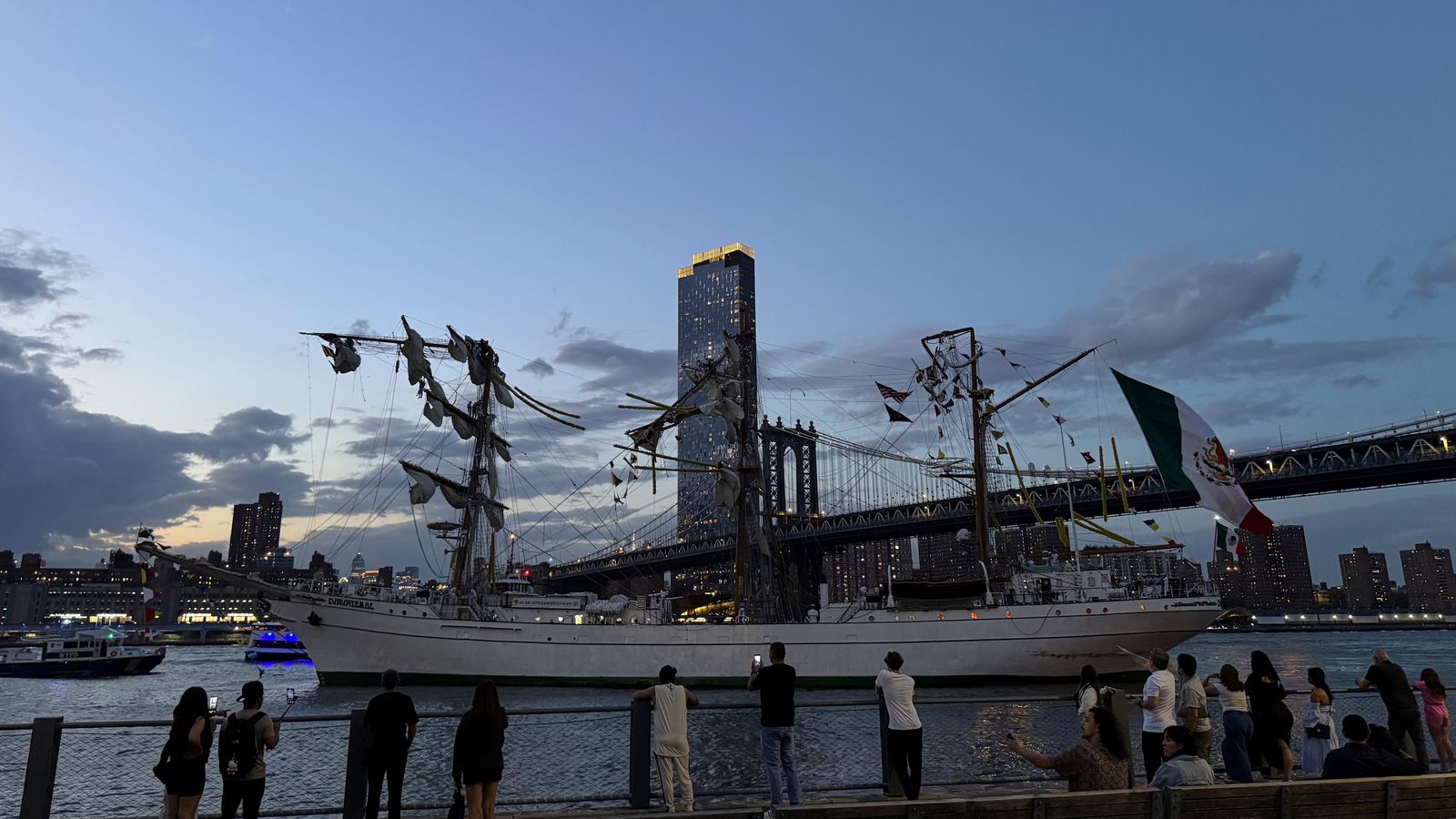 Mexican navy ship crashes into New York's Brooklyn Bridge - two dead ...