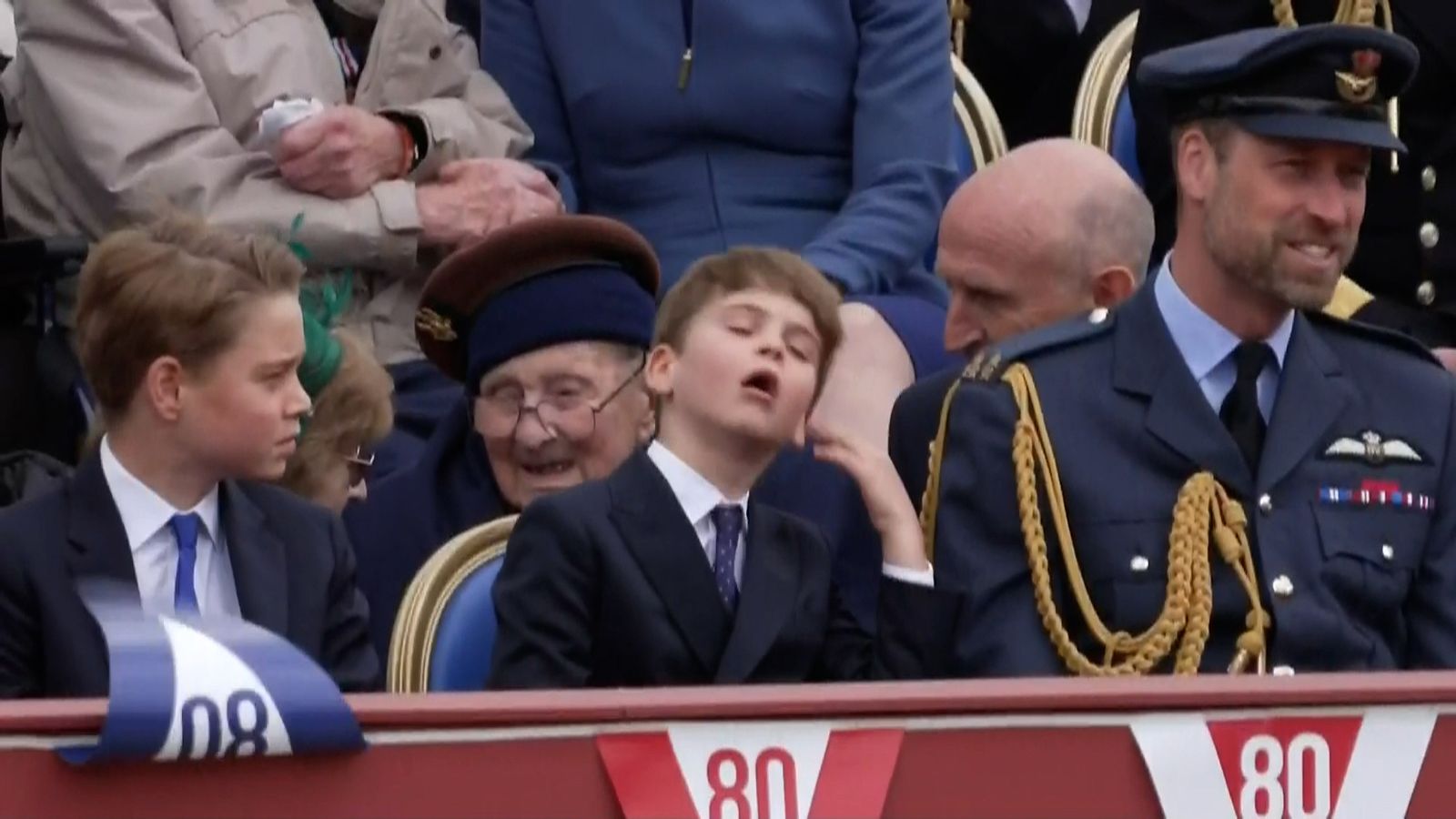 Prince Louis mimics brother Prince George at VE Day celebrations in ...