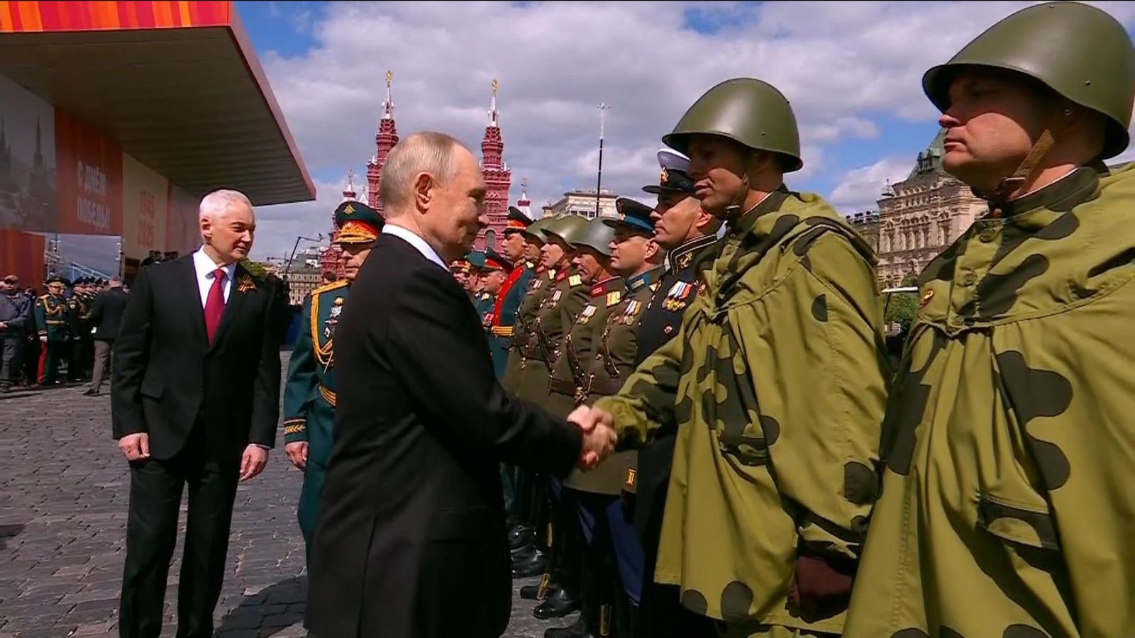 Putin shakes hands of troops at VE Day celebrations | News UK Video ...