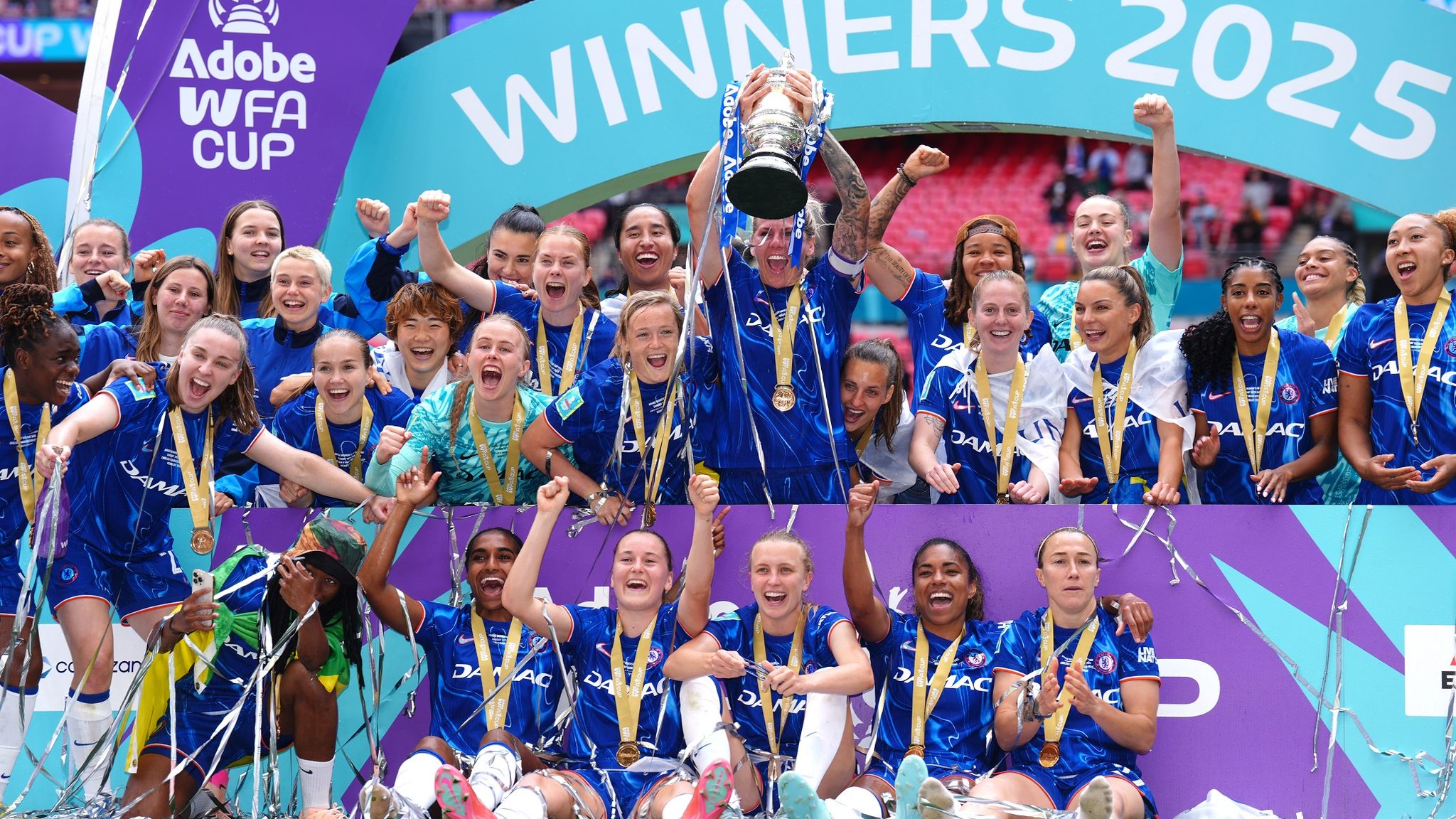 Chelsea beat holders Manchester United 3-0 to win Women's FA Cup Final ...