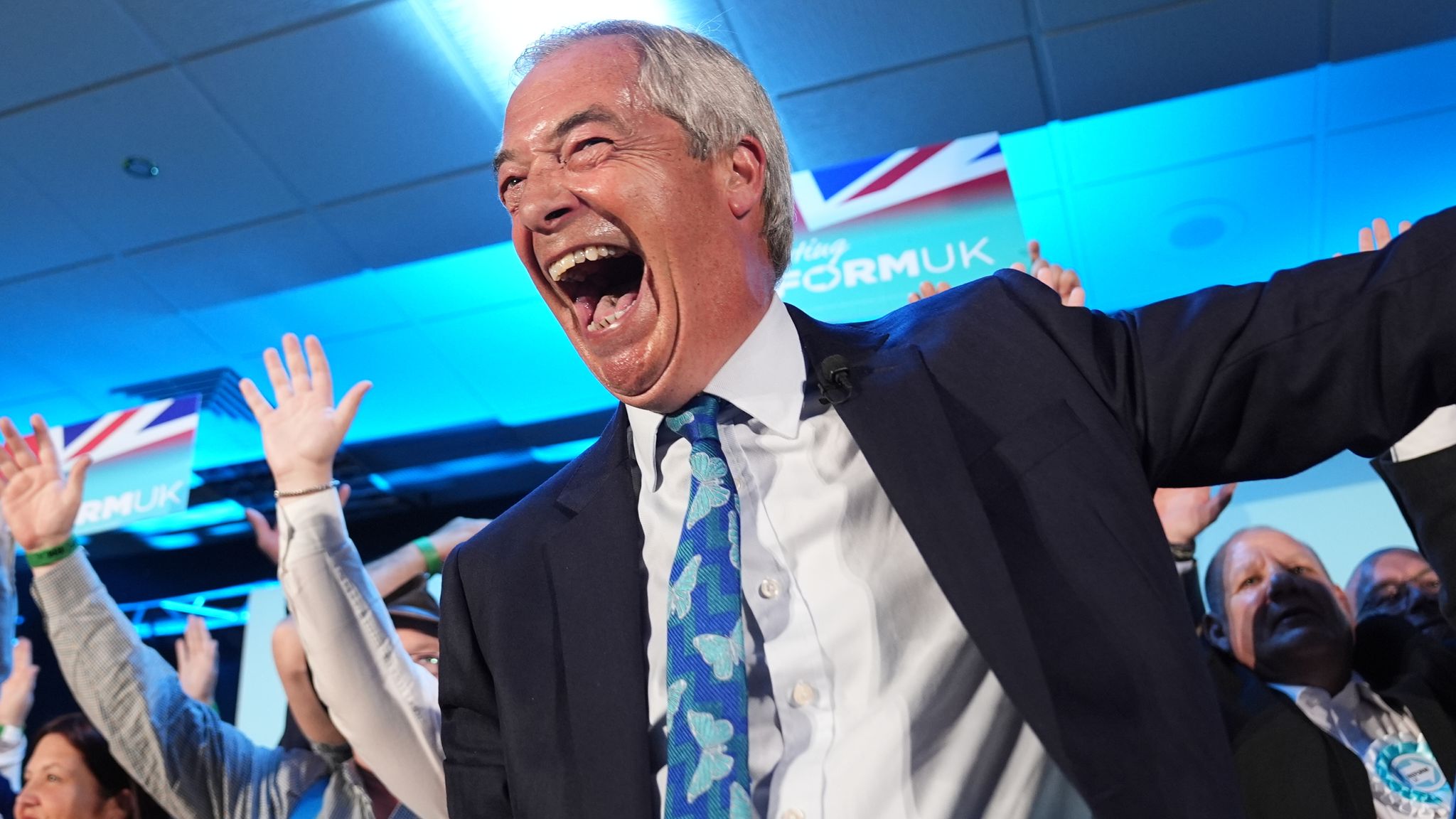 Farage toasts by-election success as party wins 'by a gnat's knob' | Politics News | Sky News