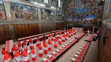Cardinals returning to conclave after first vote ends in black smoke | World News | Sky News