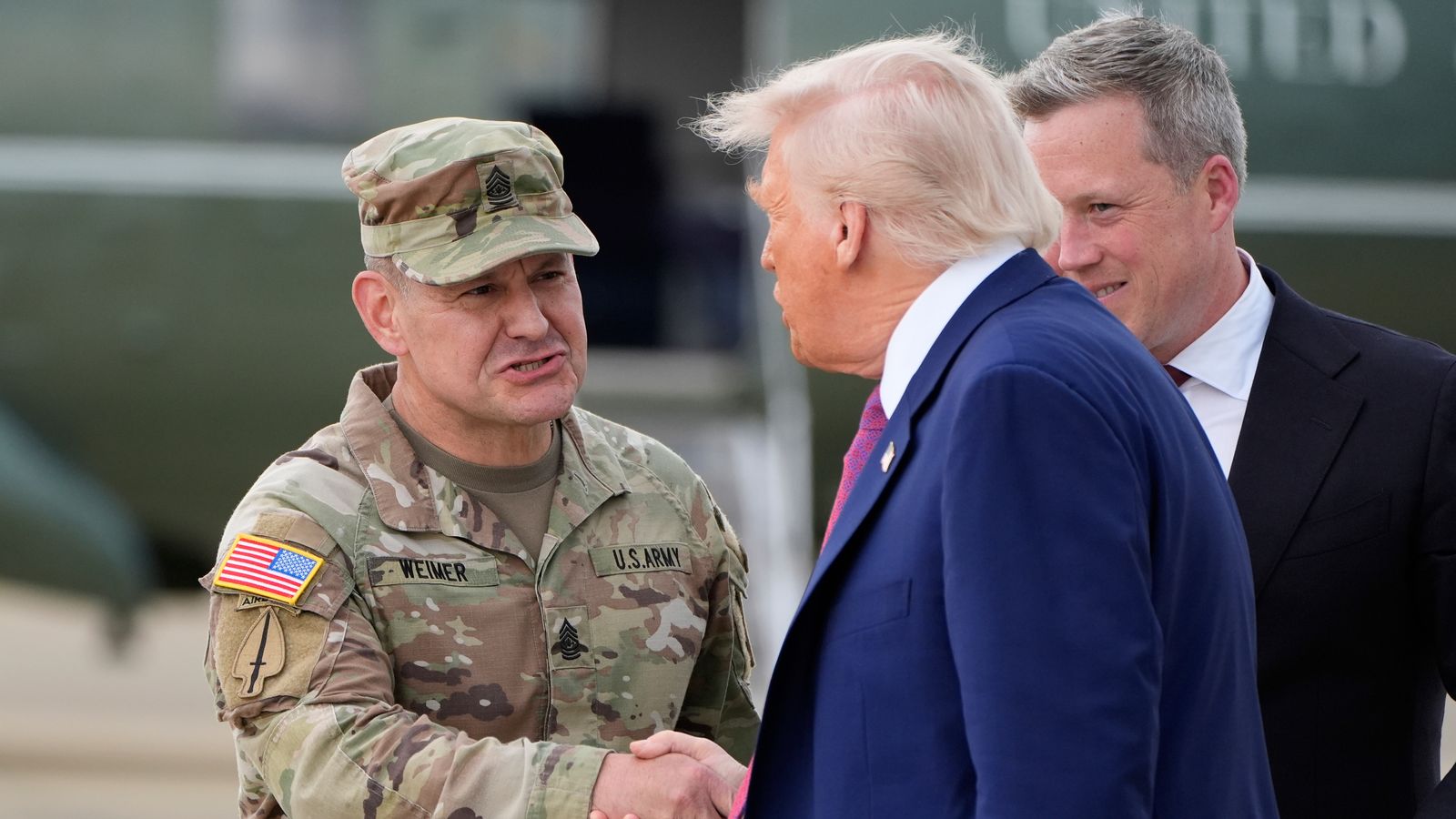 Donald Trump visits Fort Bragg ahead of 250th anniversary of US Army | News UK Video News | Sky News