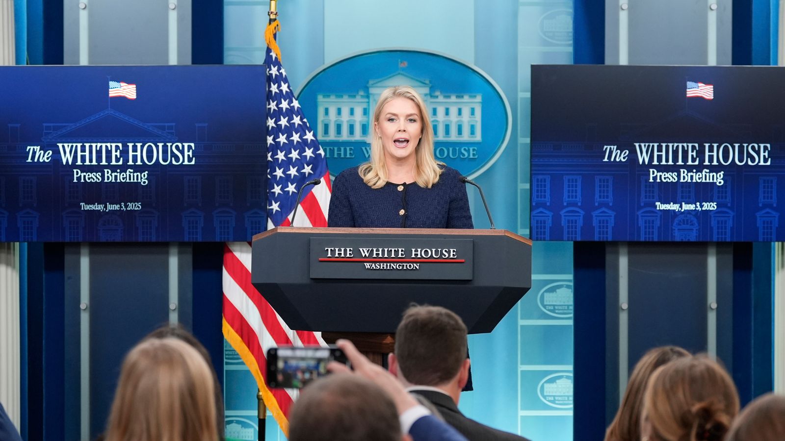 Watch as Trump's press secretary holds White House briefing | News UK Video News | Sky News