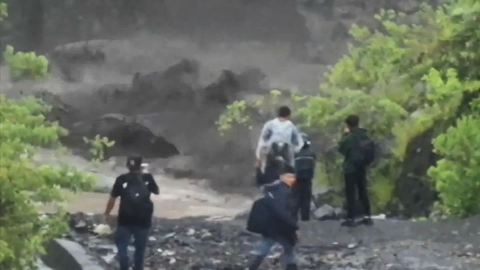 Volcanic mudslide or 'lahar' tears across Guatemala road | Science, Climate & Tech News | Sky News