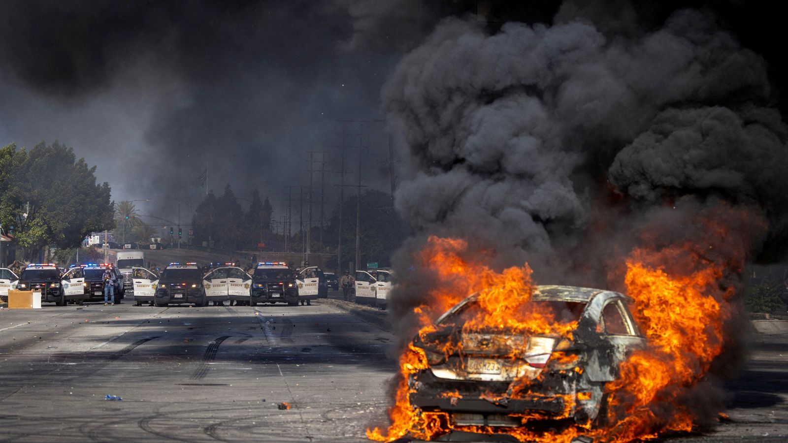Trump deploys National Guard to LA immigration 'riots' | US News | Sky News