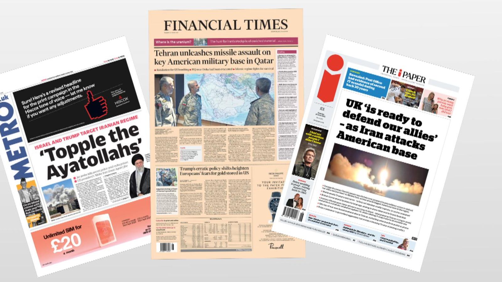 Tuesday's national newspaper front pages | UK News | Sky News