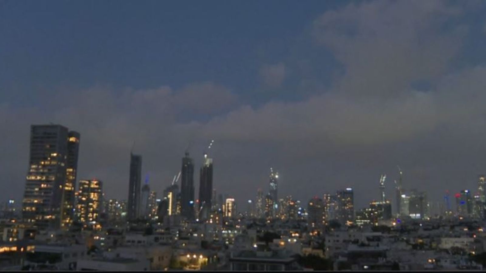 Israel-Iran conflict: Watch Tel Aviv skyline | News UK Video News | Sky News