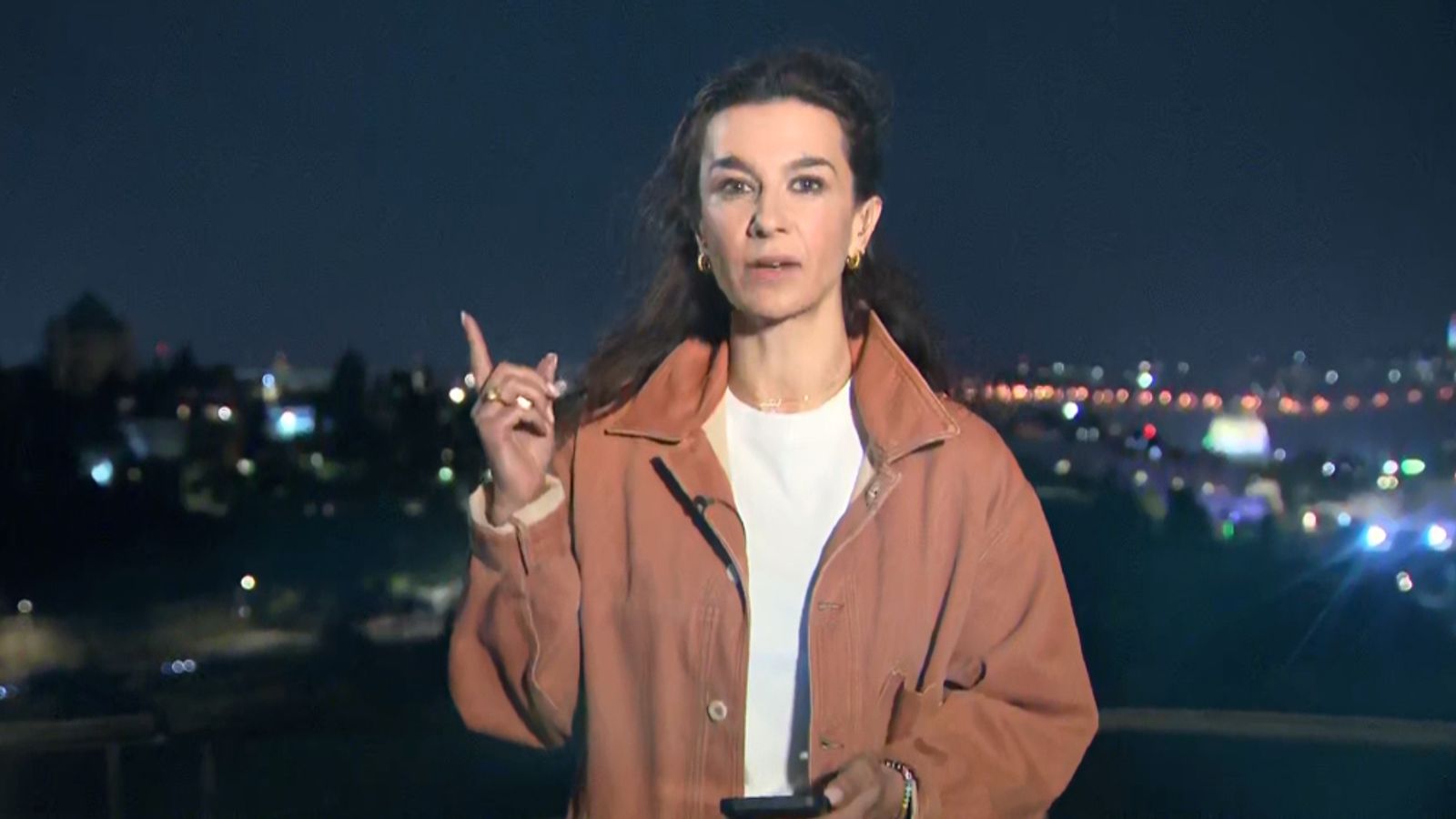 Sky's Yalda Hakim broadcast interrupted by air raid sirens in Jerusalem as Israel faces missiles ...