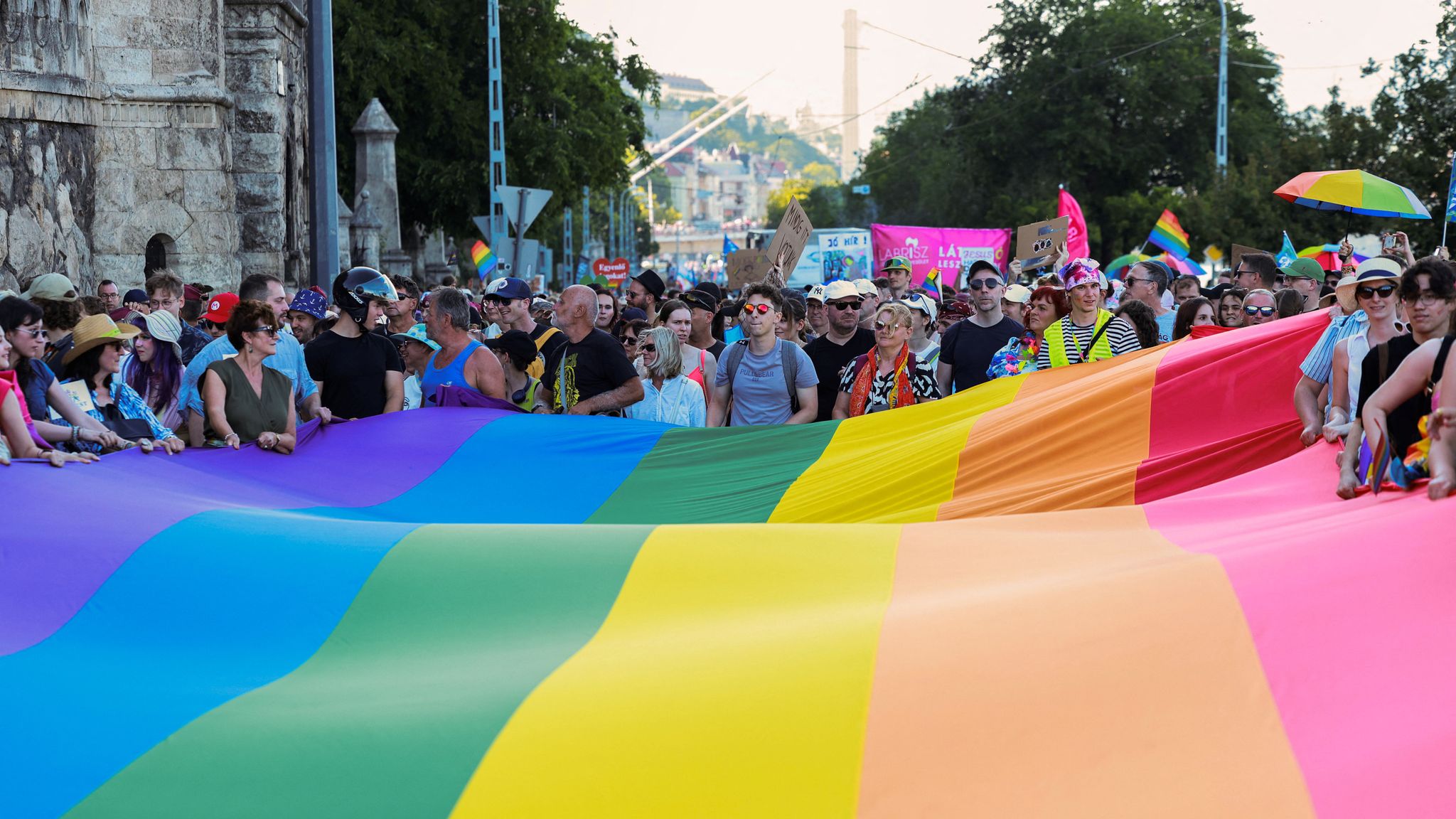 Thousands defy ban to join Pride march in Budapest | World News | Sky News