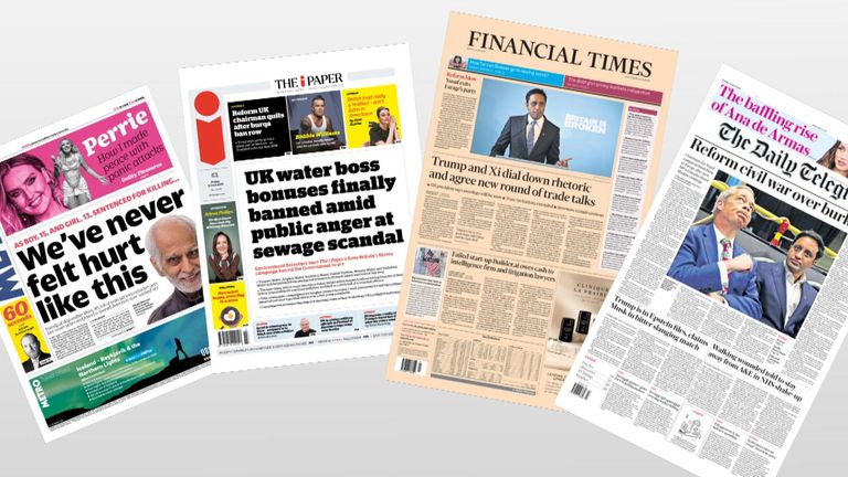 Sunday's national newspaper front pages | News UK Video News | Sky News