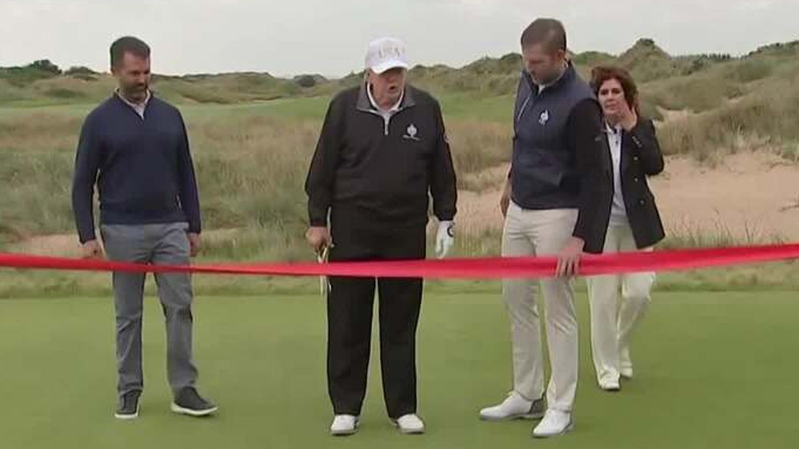 US President opens new golf course in Scotland | UK News | Sky News