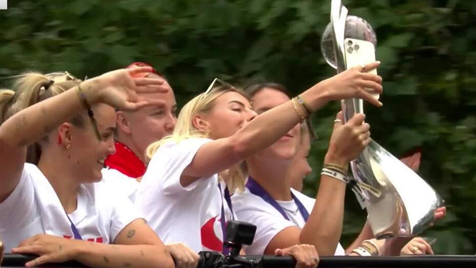 Lionesses on the move on open-top bus parade | UK News | Sky News