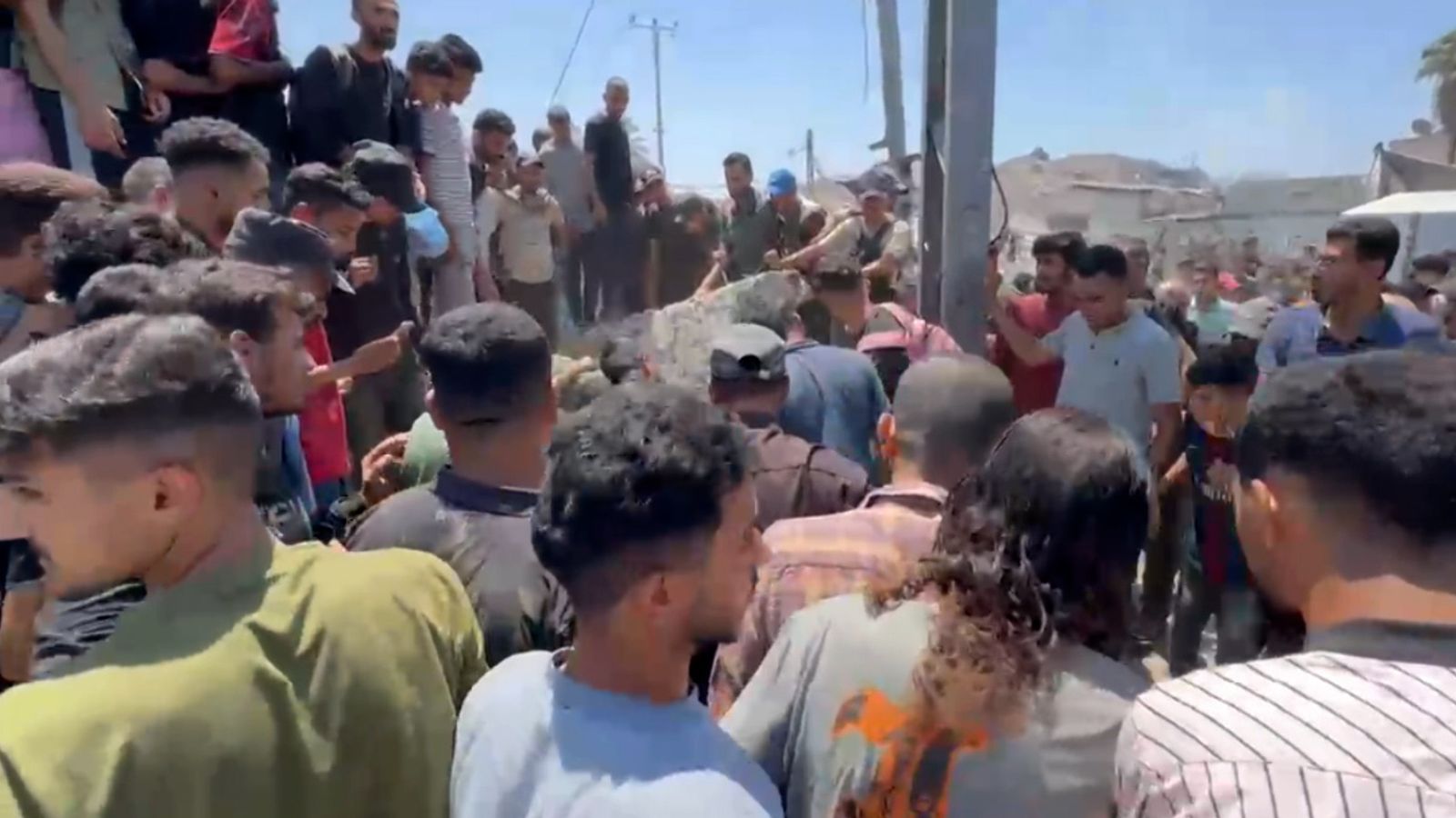 Aftermath of airstrike that Gaza officials say killed children ...