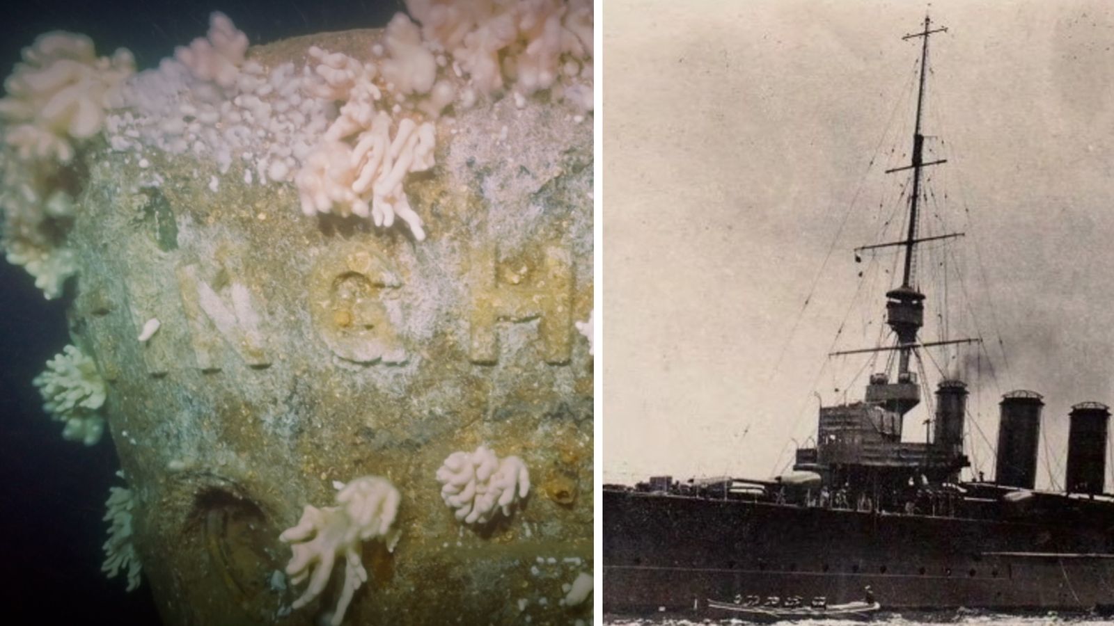 Divers discover Royal Navy warship HMS Nottingham 110 years after it ...
