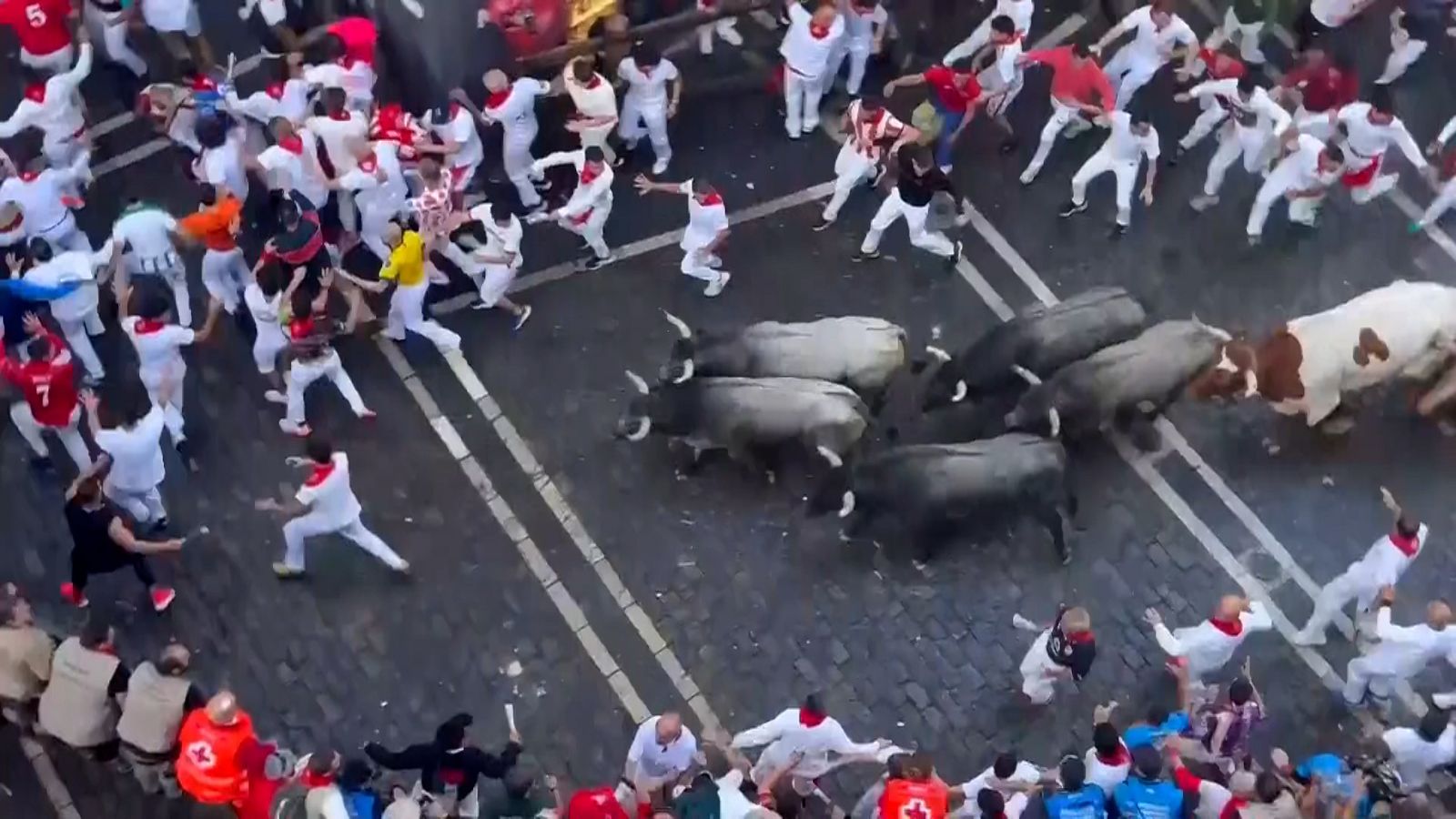 Five people sent to hospital after bull run at San Fermin festival in ...