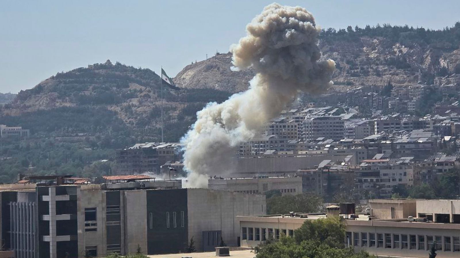 Moment Israel strikes Syrian military headquarters | News UK Video News ...