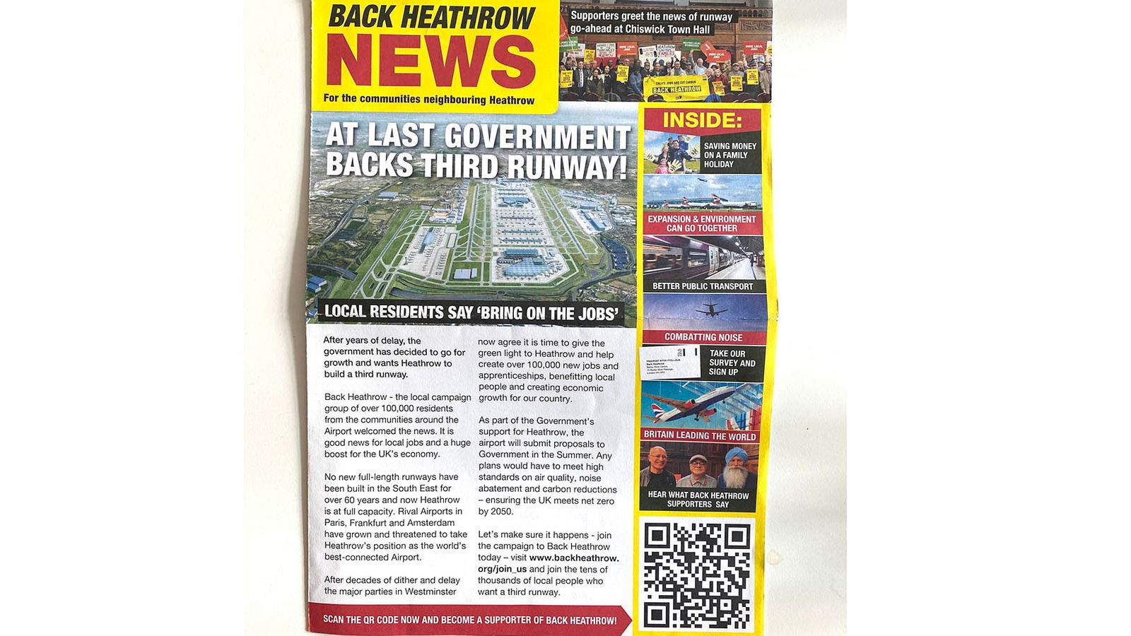 Heathrow-funded group sending 'incredibly misleading' mail to homes ...
